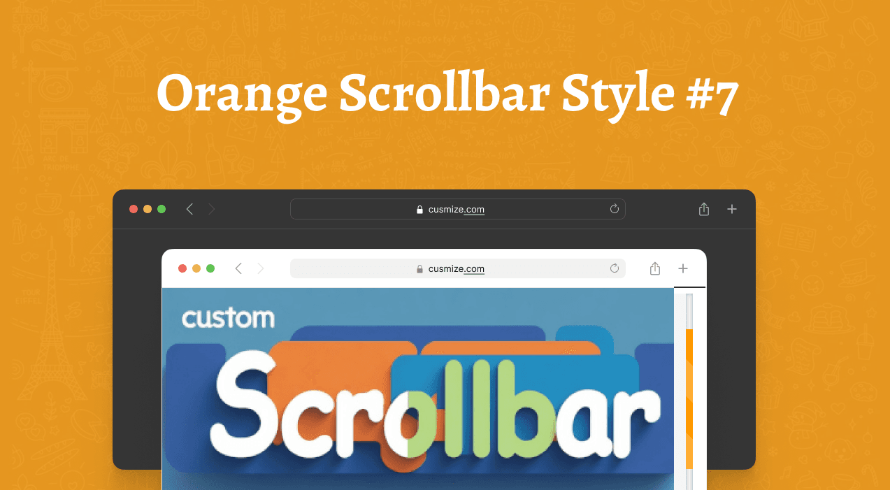Orange Scrollbar Style #6 - Vibrant UI Boost - cusmize.com
