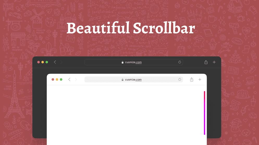 Cute Pink Scrollbar - Stylish Playful Design - cusmize.com